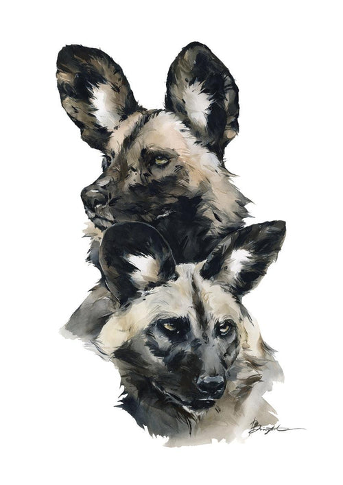 African wild dogs - print